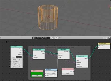 Modeling Cutting A Hole Straight Through An Object Using Geometry Nodes Without Using The Mesh