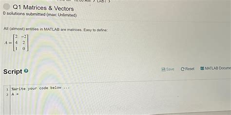 Solved Q1 ﻿matrices And Vectors0 ﻿solutions Submitted Max