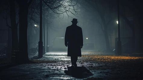 Premium Photo A Man Walking In The Fog
