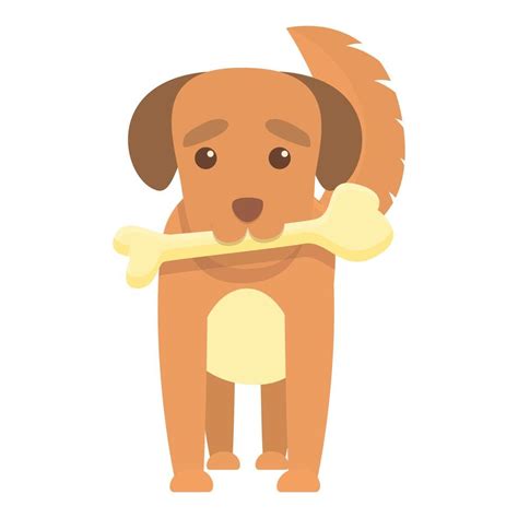 Perro Juguetón Con Icono De Hueso Estilo De Dibujos Animados 14339916