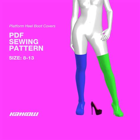 Platform Heel Boot Cover Sewing Pattern One Size Pdf Download