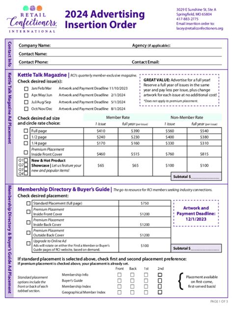 Media Insertion Order Template