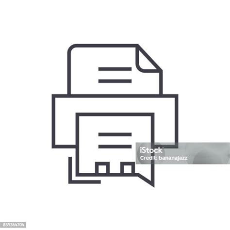 팩스 프린터 벡터 라인 아이콘 기호 그림 배경 편집 가능한 선 개체 그룹에 대한 스톡 벡터 아트 및 기타 이미지 개체 그룹