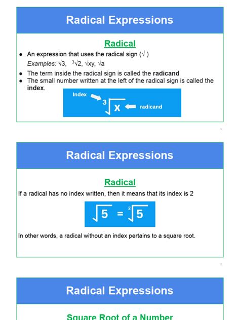 09 Radical Expressions Pdf Square Root Multiplication