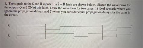 Solved 1 The Signals To The S And R Inputs Of A S R Latch