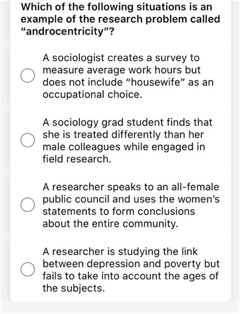 Solved Which Of The Following Situations Is An Example Of