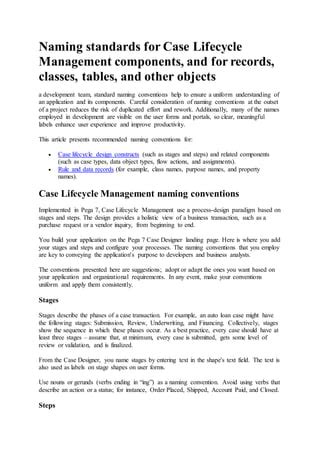 PEGA Naming Standards For Pega Rules PEGA PRPC Training DOCX