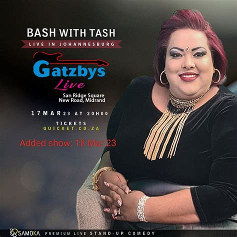 Book Tickets For Bash With Tash Live In Midrand At Gatzbys Live 18 Mar 2023