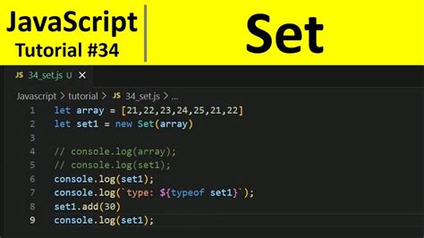 Javascript Tutorial 34 Set In Javascript Programming For Beginners