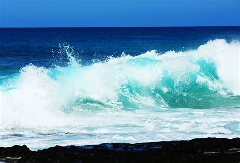 ゆんフリー写真素材集 No 14367 ハワイ島 波のブレイク アメリカ ハワイ