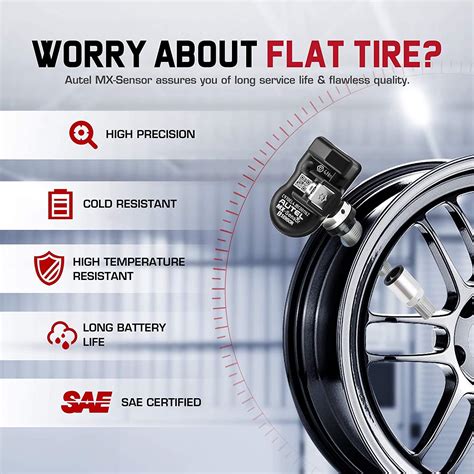 Autel MX Sensor 315MHz 433MHz 2 In 1 Universal Programmable TPMS Sensor Metal Rubber