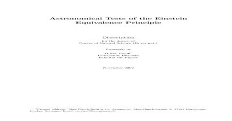 Pdf Astronomical Tests Of The Einstein Equivalence Principle Dokumen Tips