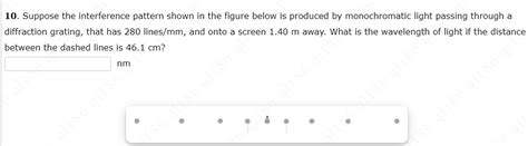 Solved 10 Suppose The Interference Pattern Shown In The Figure Below