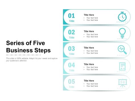 Series Of Five Business Steps Ppt Powerpoint Presentation Infographics Summ