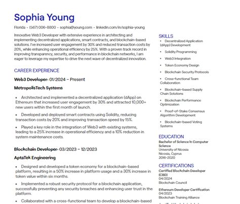 1 web3 developer cv examples [with free templates]