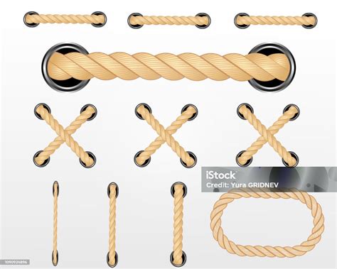 항해 로프입니다 라운드와 스퀘어 프레임 코드 테두리 로프 세일링 벡터 장식 요소입니다 로프 해양 해상 국경 라운드 문자열 매듭 트위스트 그림 코드 밧줄에 대한 스톡 벡터