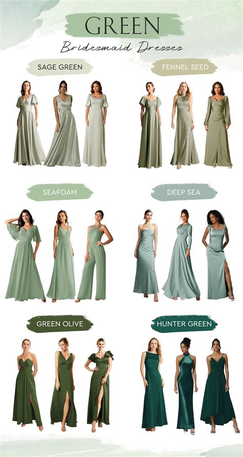 Green Color Wedding Bridesmaids Dresses Mix Match In 2025 Sage Bridesmaid Dresses Mismatched