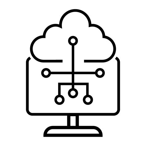 Cloud Service Icon Vector Data Center Illustration Sign Online