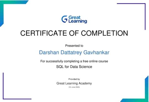 Greatlearningacademy Greatlearning Glacertificate Datascience Darshan Gavhankar
