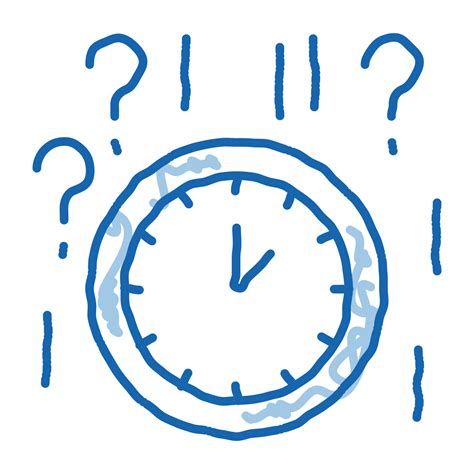 Clock And Question Mark Doodle Icon Hand Drawn Illustration Vector Art At Vecteezy