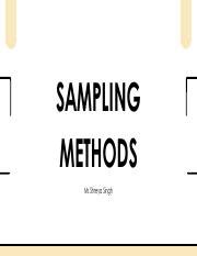 Understanding Sampling Methods Key Concepts And Techniques Course Hero