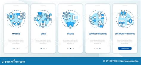 2d Walkthrough Mooc With Blue Icons Stock Illustration Illustration Of Academic Knowledge