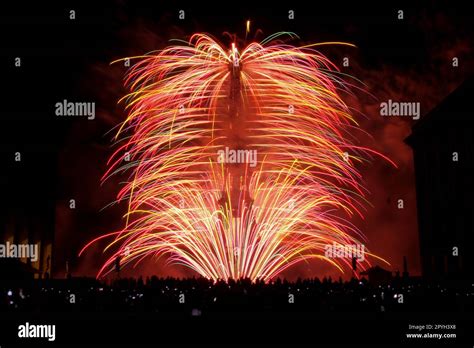 Bastille Day Fireworks At The Eiffel Tower On July 14th Pyrotechnics