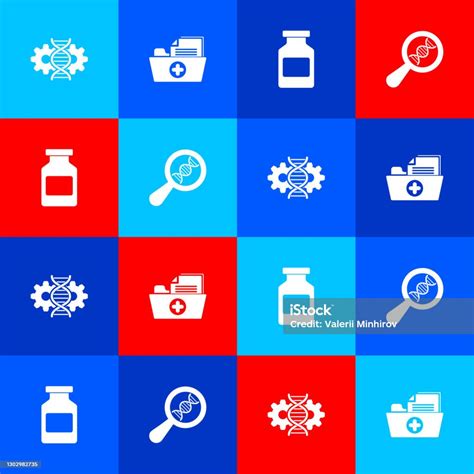 설정 유전자 편집 건강 기록 폴더 의학 병 및 Dna 연구 검색 아이콘 벡터 Dna에 대한 스톡 벡터 아트 및 기타 이미지 Dna 건강 진단 건강관리와 의술 Istock