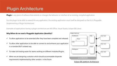 Plugin Architecture Extensible Application Architecture Ppt