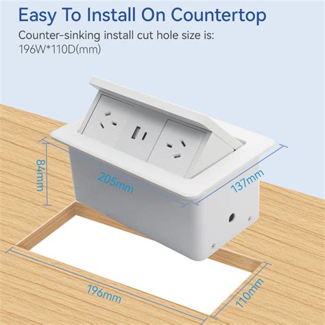 Australian Standard Electric Home Safety ABS Pop Up Socket With W Wireless Charger Table Pop