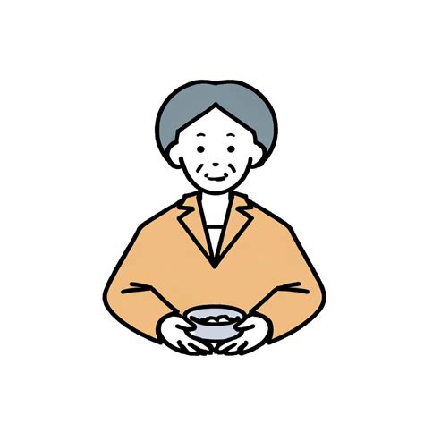 食事をする老人 無料で商用可の背景透過フリーイラスト｜いらすとさん。