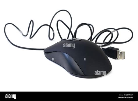 Computer Mouse With Wire Isolated On White Background Stock Photo Alamy
