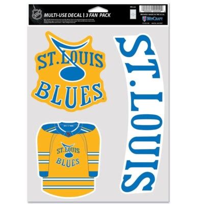St Louis Blues 3 Pack Multi Use Decals Retro Yellow Design Ebay