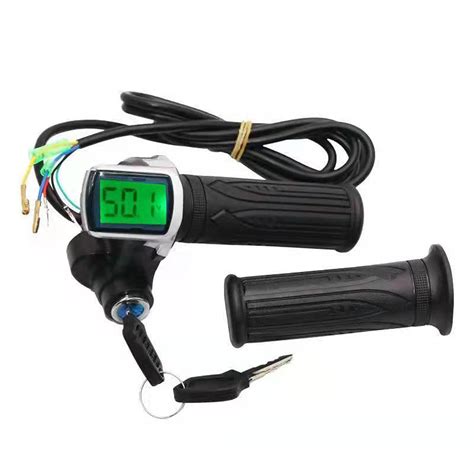 Carevas 24v36v48v Electric Bike Grip Throttle With Lcd Battery Display