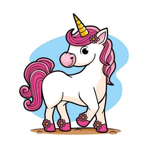 Free Vector Hand Drawn Unicorn Cartoon Illustration