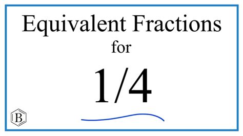 find equivalent fractions for 1 4