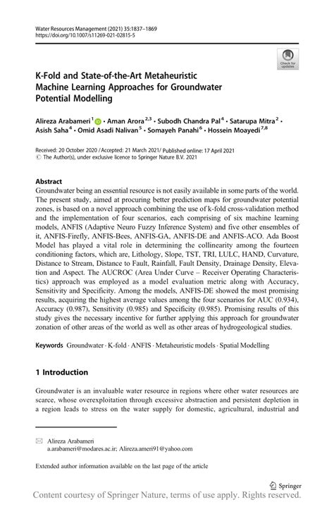 k fold and state of the art metaheuristic machine learning approaches