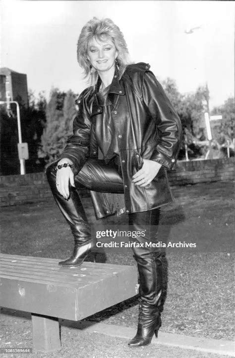 English Rock Singer Bonnie Tyler In Park Opposite Sebel Townhouse Bonnie Tyler Leather