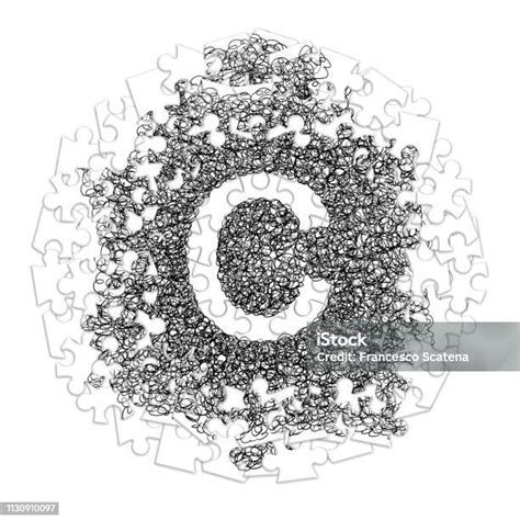 문자 C 손으로 만든 글꼴 지 그 소 퍼즐 모양에 흰색 바탕에 그래픽 펜으로 그린 2차 도형에 대한 스톡 벡터 아트 및 기타 이미지 2차 도형 검은색 디자인 Istock