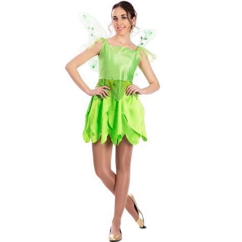 Fyasa Feen Kostüm Tinkerbell Grüne Elfe Mit Flügeln Für Erwachsene