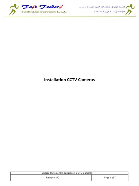 Method Statement Cctv Pdf Camera Closed Circuit Television