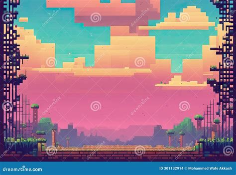 Seamless Background In Pixel Art Dithering Backdrop 8 Bit Style Stock Illustrationpixel Art