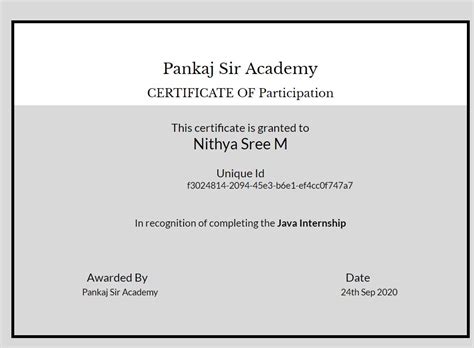 Nithya Sree M On Linkedin Javainternship