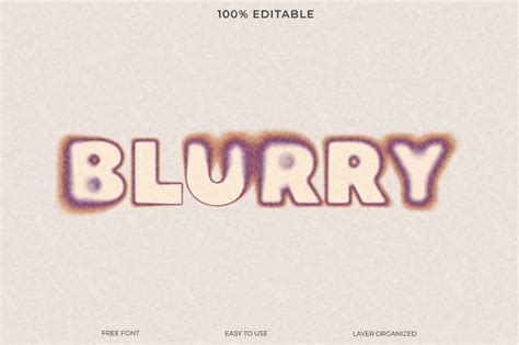 Blurry Text Style Effect Photoshop Premium Psd File