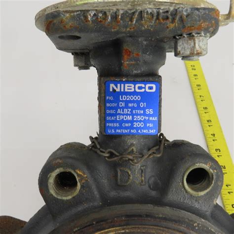 Nibco LD2000 4 Ductile Iron Butterfly Valve SS Stem 200PSI 250 F EPDM Seat Bullseye