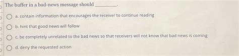 Solved The Buffer In A Bad News Message Shoulda Contain Chegg Com