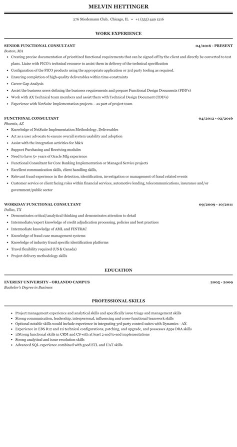 Oracle Functional Consultant Resume
