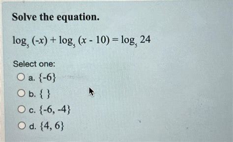 solved solve the equation log x log x 10 log