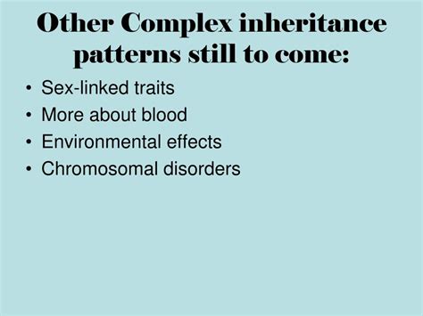 ppt complex patterns of inheritance powerpoint presentation free