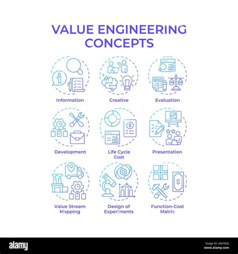 Value Engineering Blue Gradient Concept Icons Stock Vector Image And Art Alamy